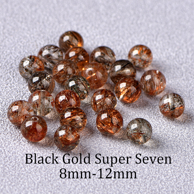 Natural black gold Super Seven [1 bead] - crystalmotif
